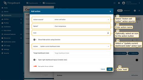 Widget Actions Thingsboard Community Edition