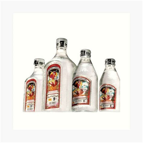 Ginebra San Miguel Gin Bottles Art Print For Sale By Katrinaissilly