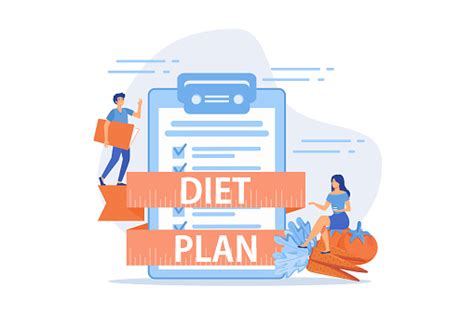 작은 사람들 영양사와 야채 과일과 다이어트 계획 체크리스트 영양 다이어트 체중 관리 다이어트 개별식이 서비스 개념 플랫 벡터