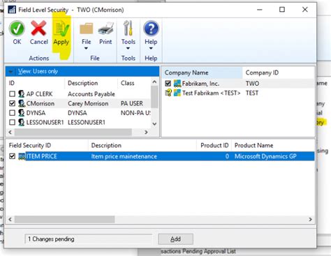 Field Level Security In Dynamics GP Encore Business Solutions
