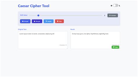 Caesar Cipher Tool Using Html Css And Javascript With Source Code Sourcecodester