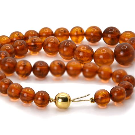 Collana Di Ambra Naturale Con Chiusura In Oro Giallo 18 Kt Compro Oro