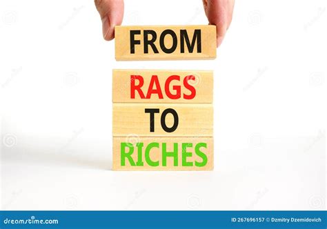 Rags Or Riches Symbol Concept Words From Rags To Riches On Wooden