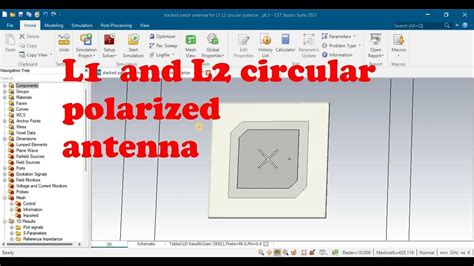 Dual Band Stacked Patch Antenna L1 And L2 With Cross Slot Circular