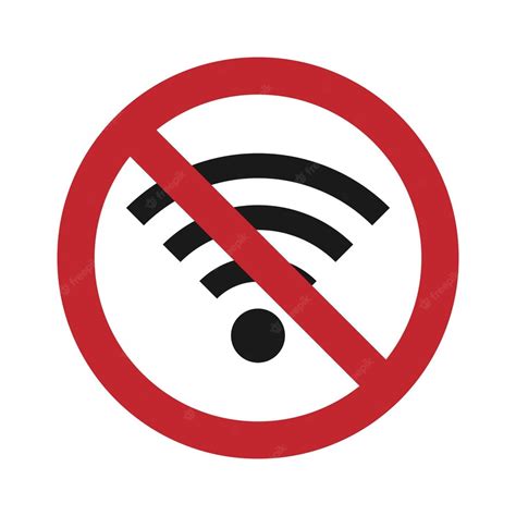 Premium Vector No Wifi Red Ban Circle Sign Prohibition Wireless