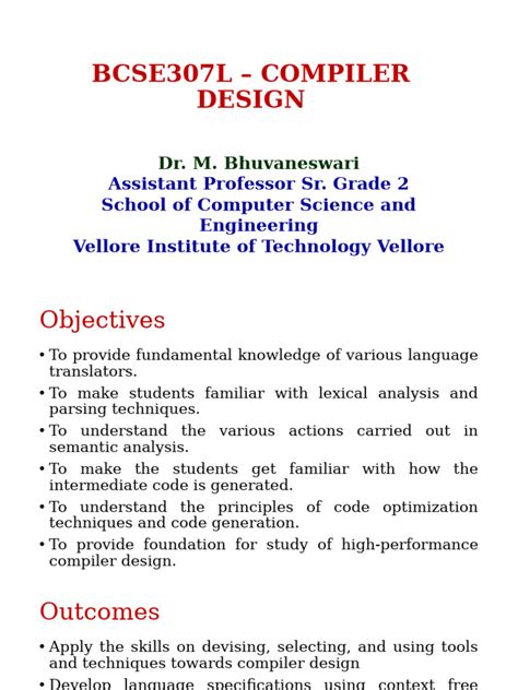 1 structure and phases of a compiler 19 07 2024 1 pdf parsing
