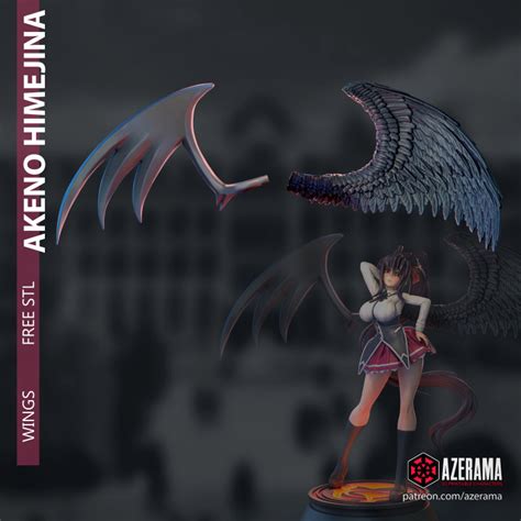 3d Printable Akeno Himejima Wings By Azerama
