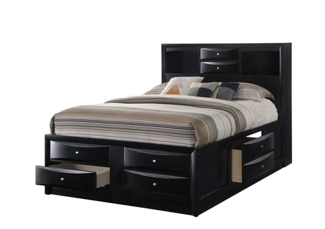 Emily Storage Black Queen Bed