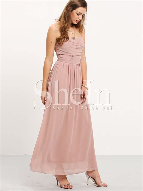 Apricot Sleeveless Maxi Dress Sheinsheinside