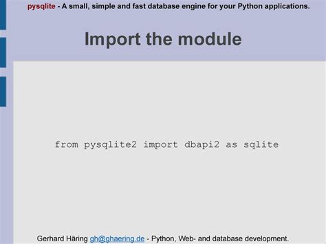 Introduction To Pysqlite Ppt Download
