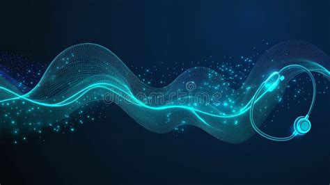 Abstract Technology Background With Glowing Lines And Dots Futuristic