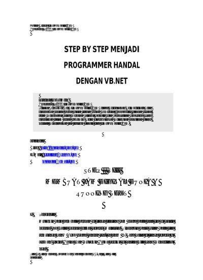 Step By Step Menjadi Programmer Handal Dengan Vbnet