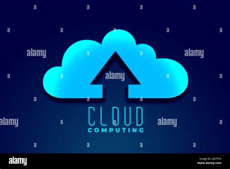 cloud technology computing background with upward upload arrow stock