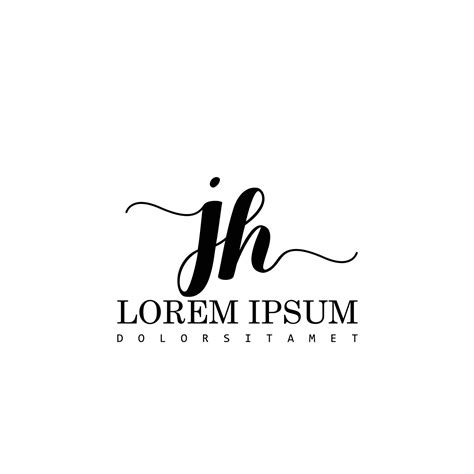 Jh Initial Handwriting Template Design 28546438 Vector Art At Vecteezy