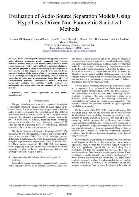 pdf evaluation of audio source separation models using hypothesis