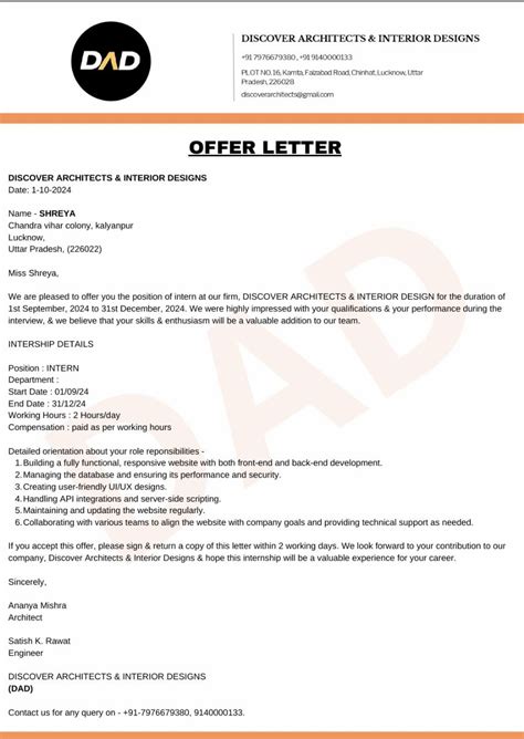 Shreya S On Linkedin Internship Webdevelopment Uiux Discoverarchitects Intern