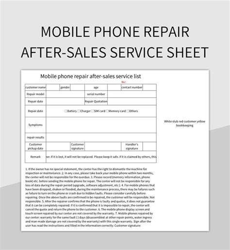 Free Service Sheet Templates For Google Sheets And Microsoft Excel Slidesdocs