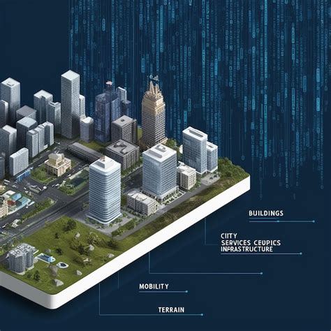 A Photorealistic City Digital Twin Infographic Showing Premium Ai Generated Image