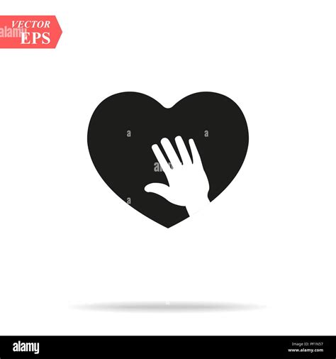 Heart Icon With Caring Hands Design White Background Vector