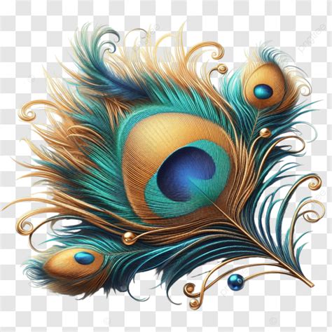 Peacock Feather Eye Pattern Vibrant Plumage Detail Bird Feather Png