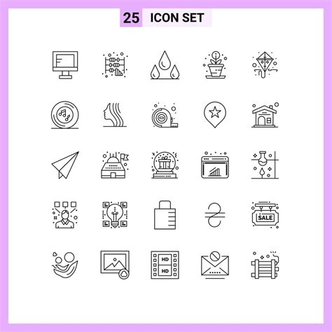 25 Creative Icons Modern Signs And Symbols Of Spring Kite Drops Gras