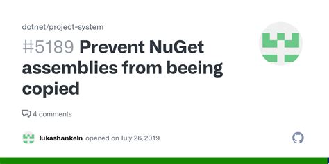 Prevent NuGet Assemblies From Beeing Copied Issue Dotnet Project System GitHub