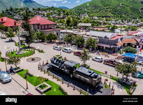 Rial View Of The Town Or City Nacozari De García Sonora Mexico It Is