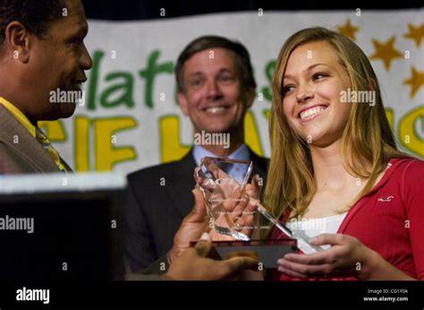 Lede Eighteen Year Old Lyndsie Harris Receives A Trophy From Frederick Mickle The West Region