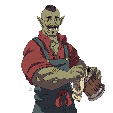 Artstation Half Orc Bartender
