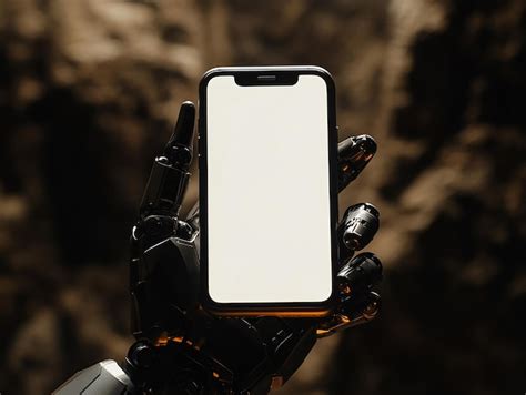 Aesthetic Clean Graphic White Blank Smartphone Screen Display Template With Floral Accent