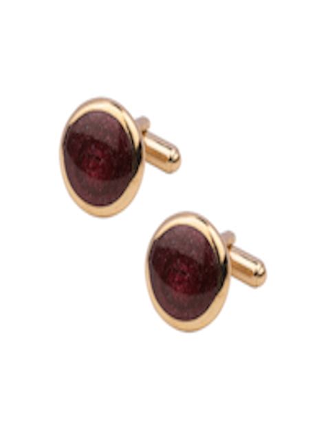 Buy The Tie Hub Maroon And Gold Toned Cufflink Cufflinks For Men