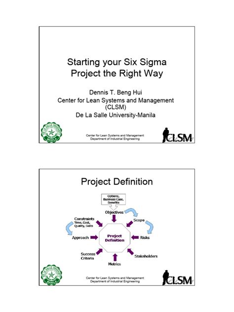 1 6 Starting Your Six Sigma Project The Right Way Pdf