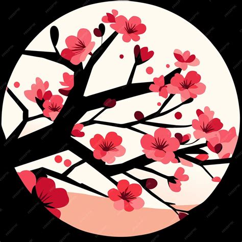 Premium Vector Sakura Blossom Branch Illustration