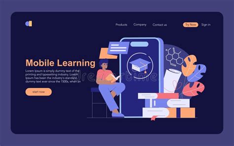 Edtech Flat Vector Illustration Stock Vector Illustration Of Mobile Digital 352640668