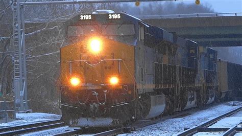 CSX Coal Train In The Snow St Denis W Locos YouTube