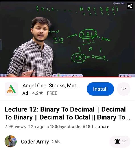anurag singh on linkedin day16 180 today i learnt something new convert decimal to binary…