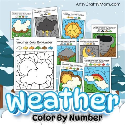 Weather Color By Number Sheets Artsy Craftsy Mom