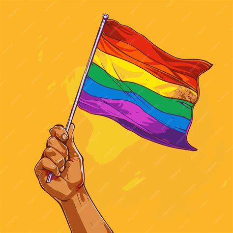 A Hand Holding Pride Flag Premium Ai Generated Vector