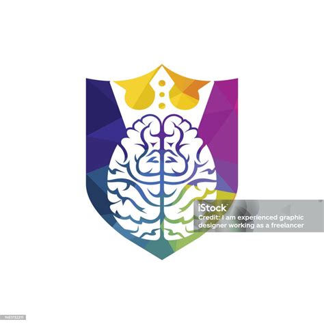 Conception Intelligente Du Logo Vectoriel King Cerveau Humain Avec