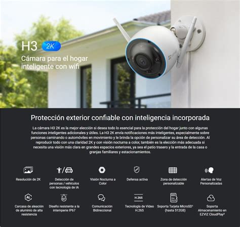Ezviz H3 2k Cámara De Seguridad Para Exteriores Shopmipe