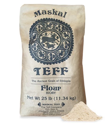 Teff Flour 25lbs Ivory Or Brown Maskal Teff Flour Teff Flour Flour