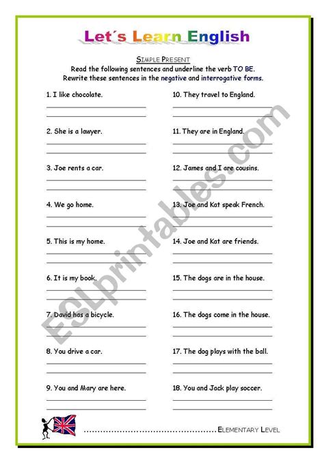 Simple Present Negative And Interrogative Forms Math Addition Worksheets Learn English