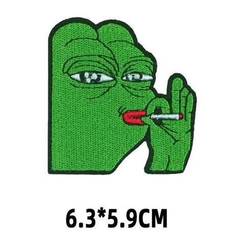 Pepe The Frog Smoking Embroidered Patch — Little Patch Co