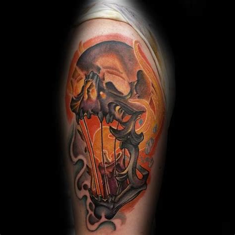 50 Flaming Skull Tattoos For Men Blazing Bone Design Ideas