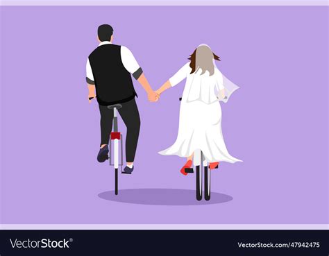 Character Flat Drawing Happy Romantic Married Vector Image