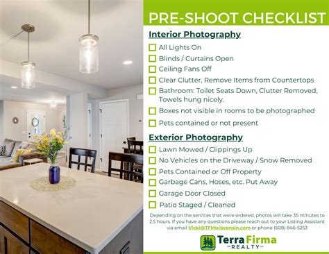 Pre Shoot Checklist