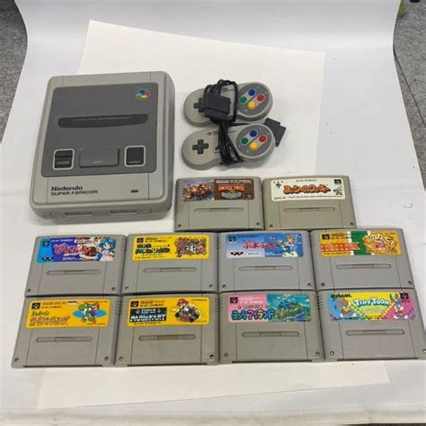 【やや傷や汚れあり】【売り切り】nintendo ニンテンドー Super Famicomスーパーファミコン Shvc 001 ソフト付きの