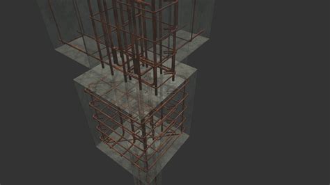 Fundação Estaca Bloco e Pilar 20x30cm 3D model by
