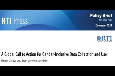 A Global Call To Action For Gender Inclusive Data Collection And Use Gender Equity Unit