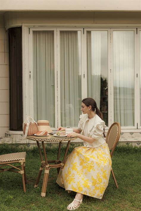 가든 플라워 프린트 코튼 스커트